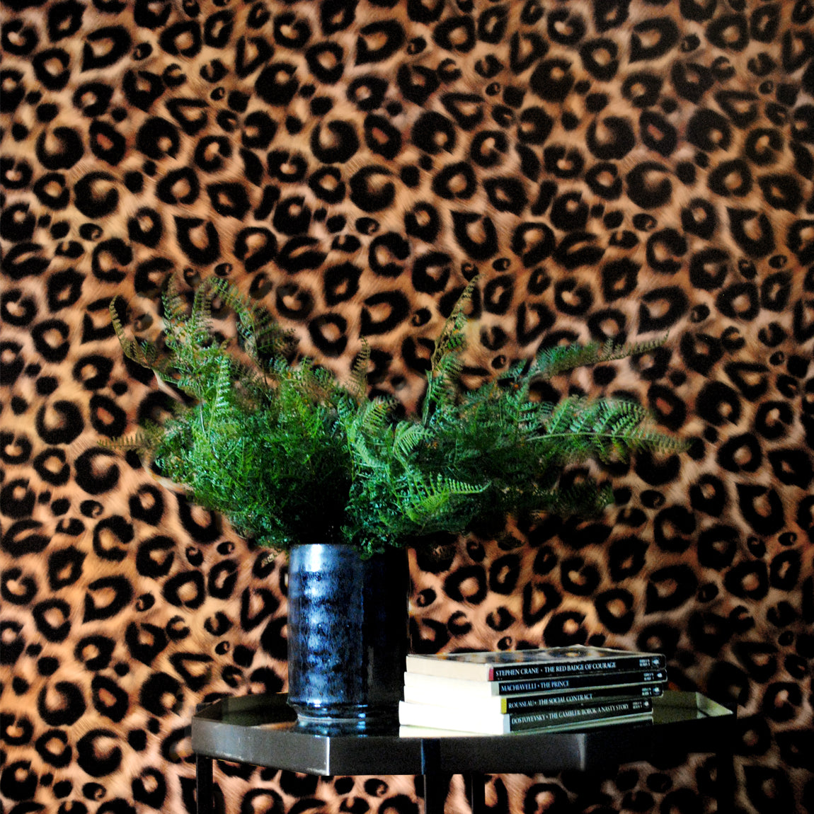 Charlotte Jade Luxury, Hand Drawn, Bespoke Leopard Print Wallpaper